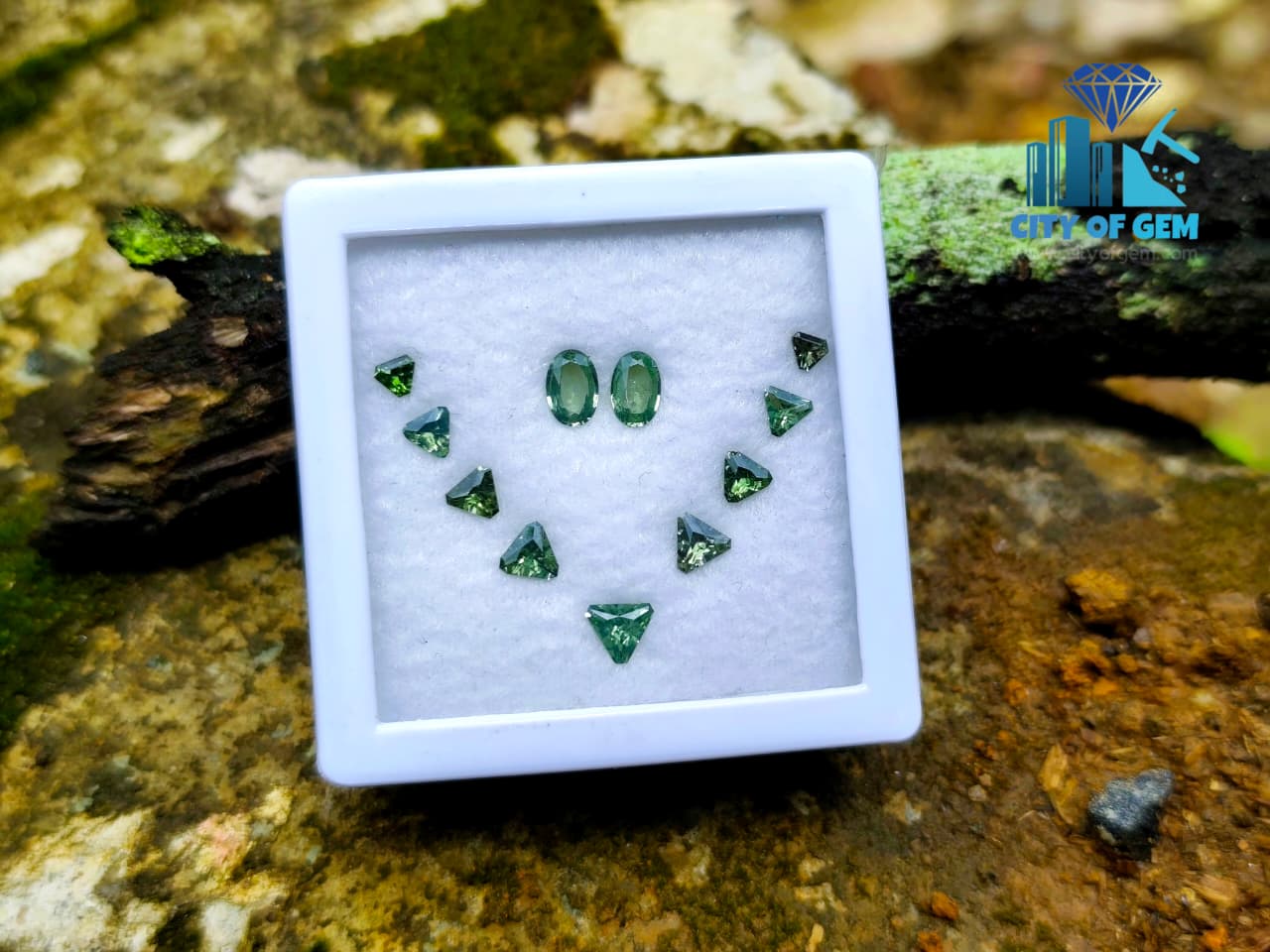 Ceylon Natural Green Zircon Collection for Jewellery Set