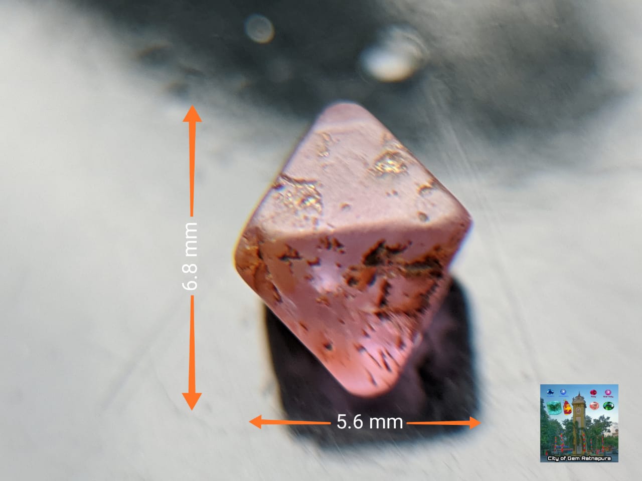Natural Pink Spinel Complete Cubic Crystal