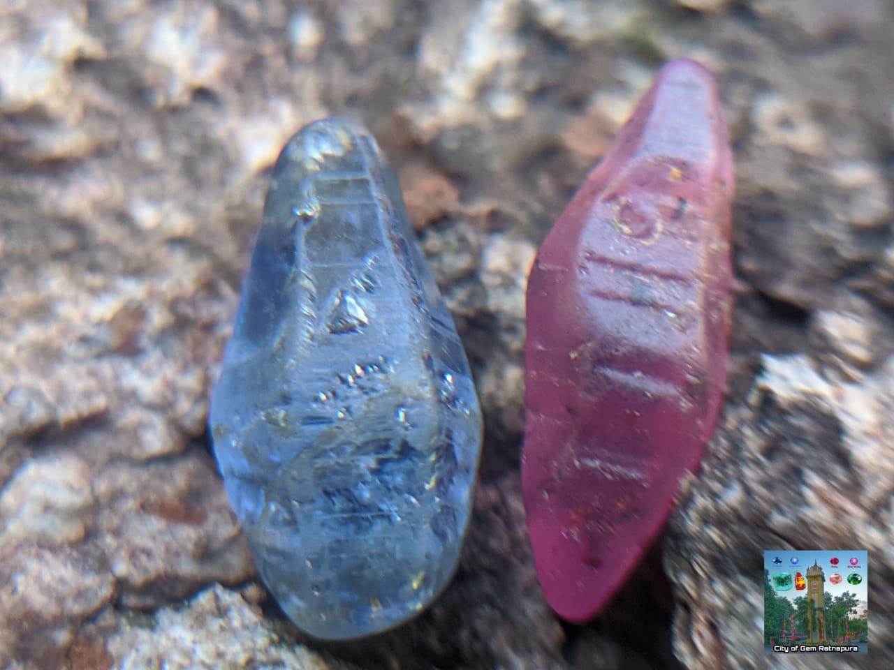 Natural Small Sapphire Crystal Couple