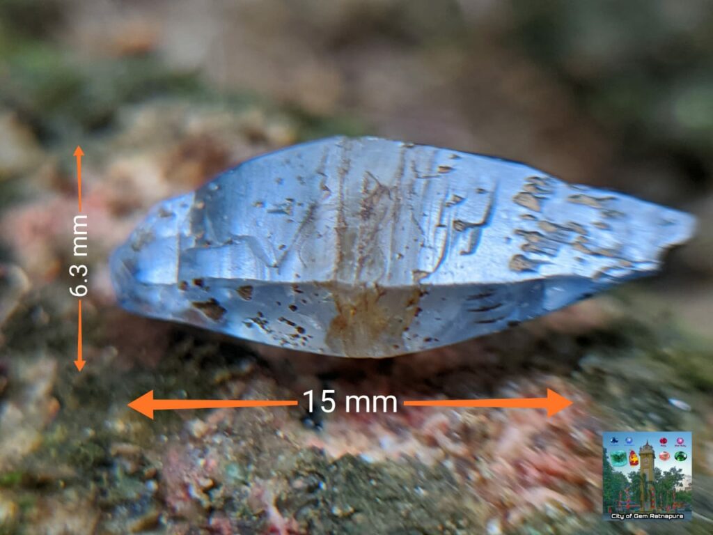 CEYLON NATURAL HEATING SAPPHIRE CRYSTAL "GEUDA ( DUM GAL )" glass body ...