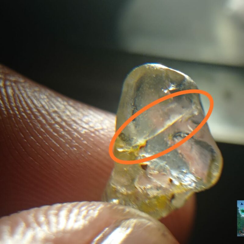 Ceylon Natural Yellow Sapphire Rough Gemstone ( Blue band "pita ottu ...