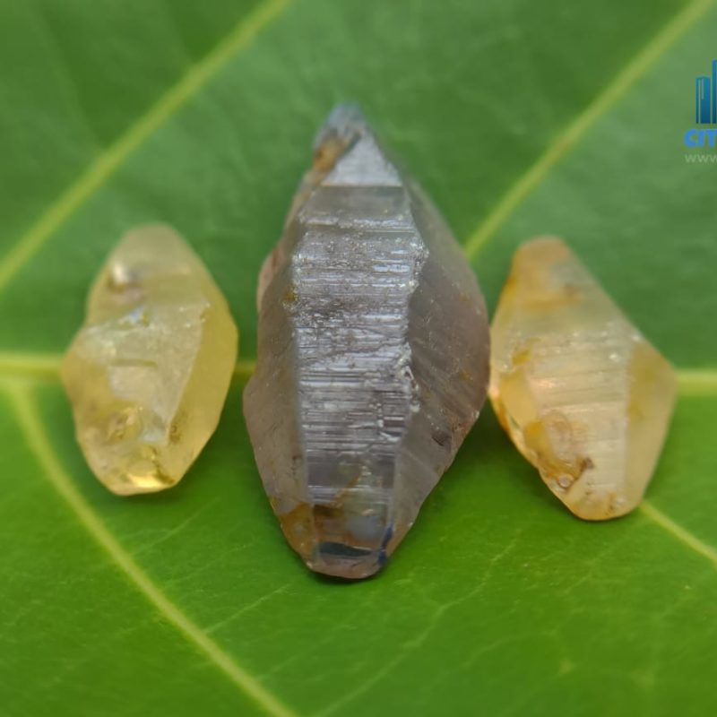 Ceylon Natural Violet and Yellow Sapphire Crystals