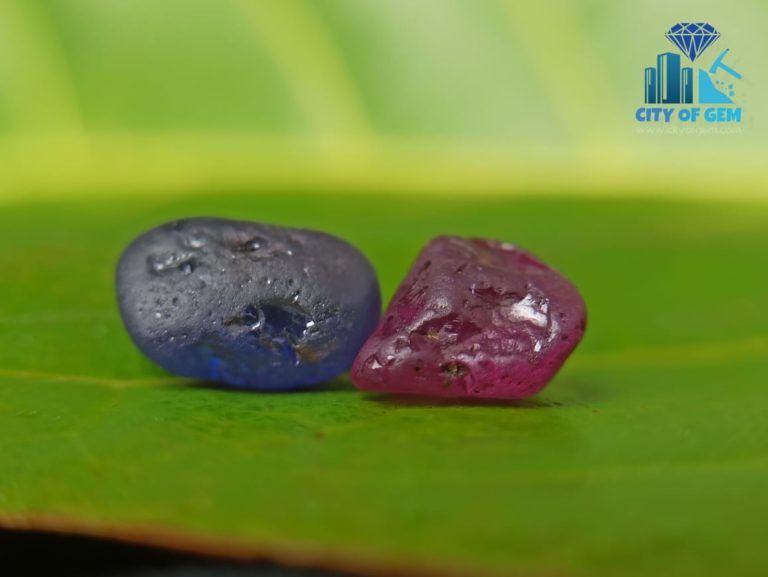 Natural Blue Sapphire with Ruby