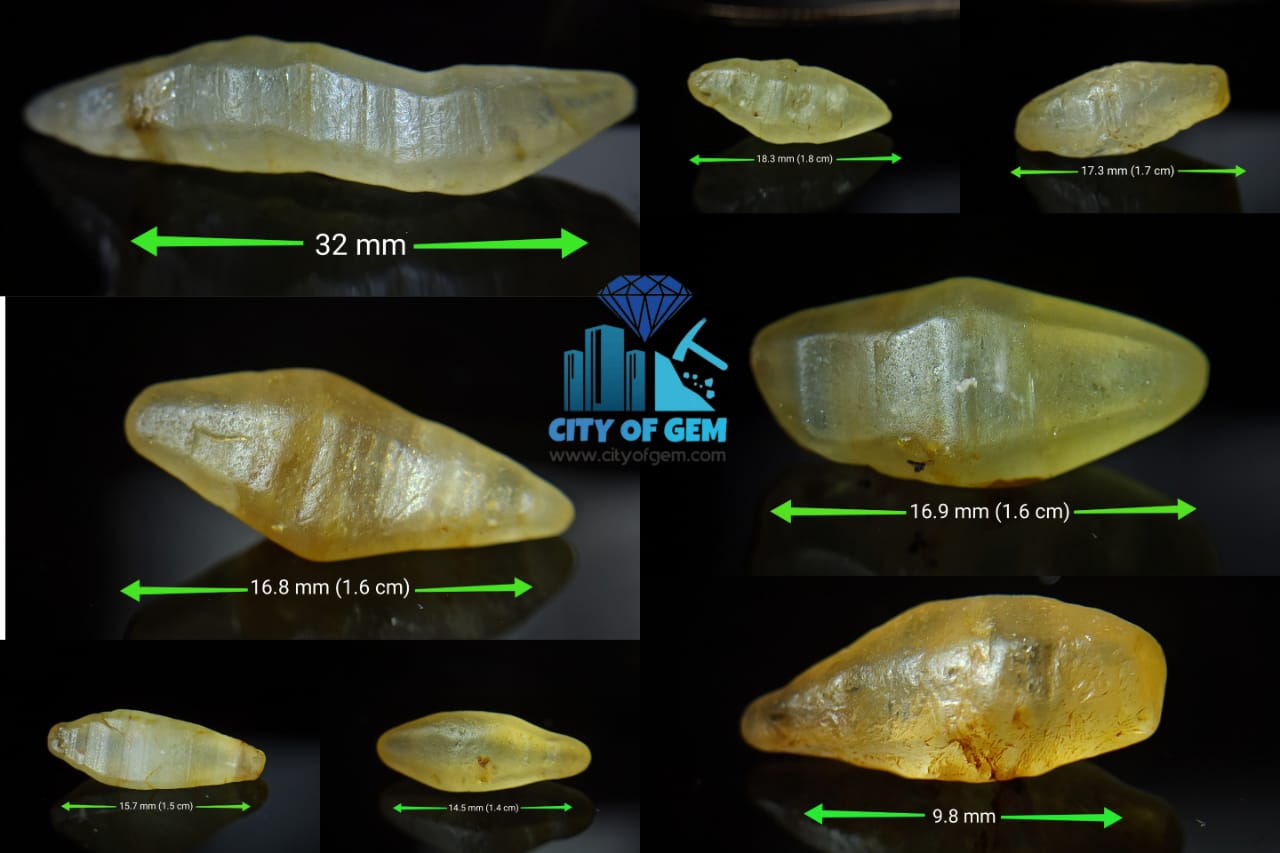 Ceylon Natural Yellow Sapphire Crystals