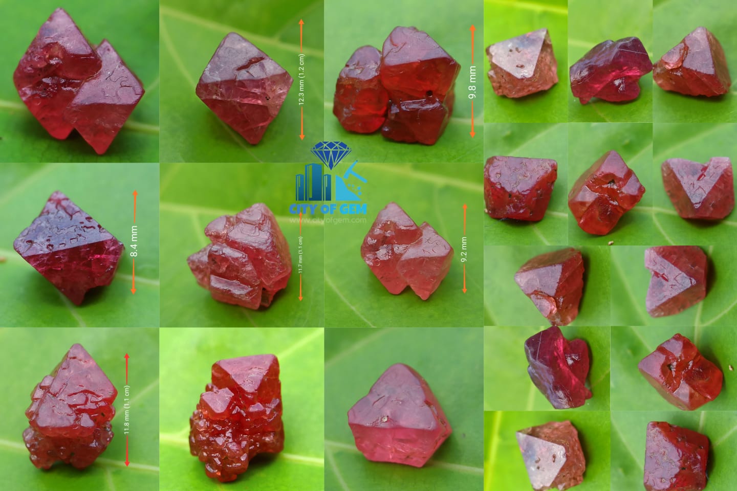 Natural Spinel Crystal Collection with Twin Crystals