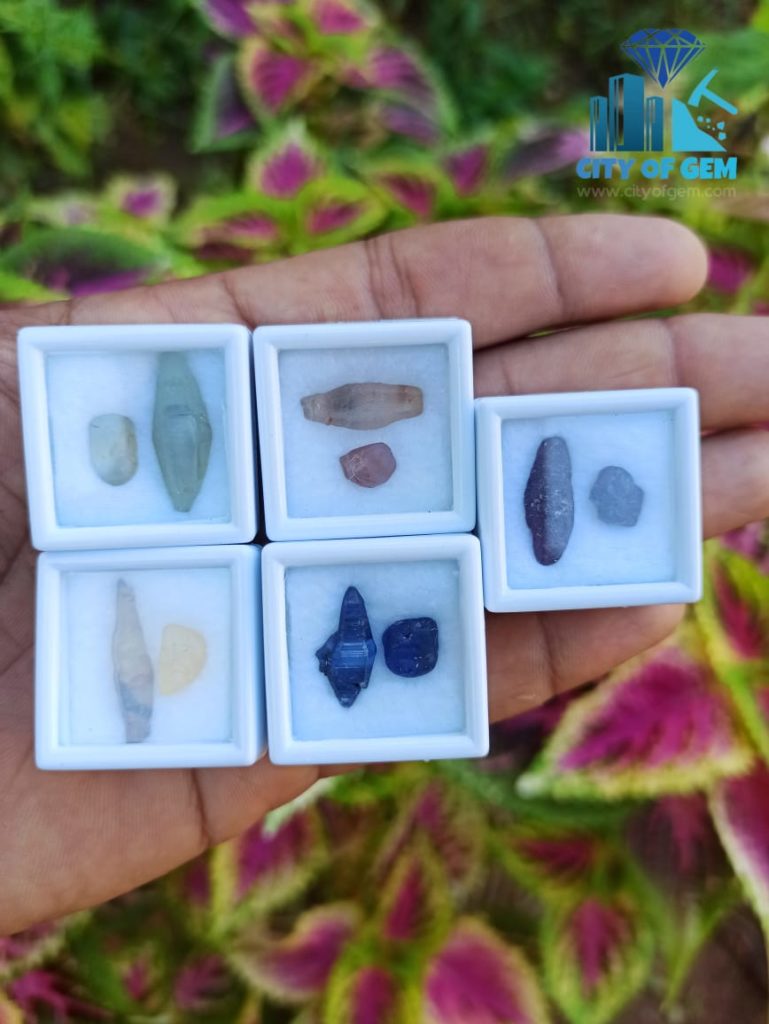 Different Colours of Ceylon Natural Sapphire Crystals with alluvial ...
