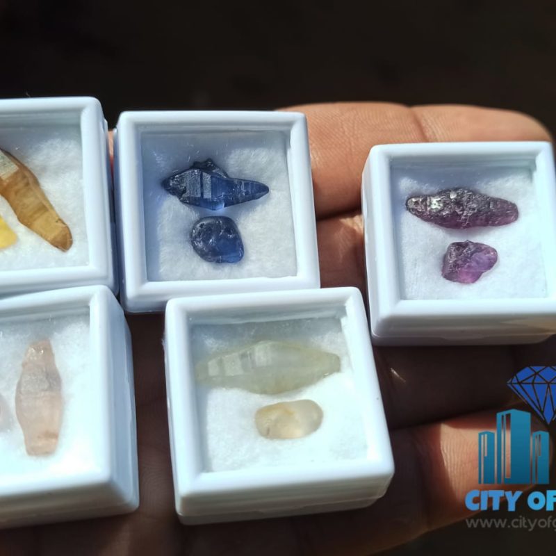 Different Colours of Ceylon Natural Sapphire Crystals with alluvial ...