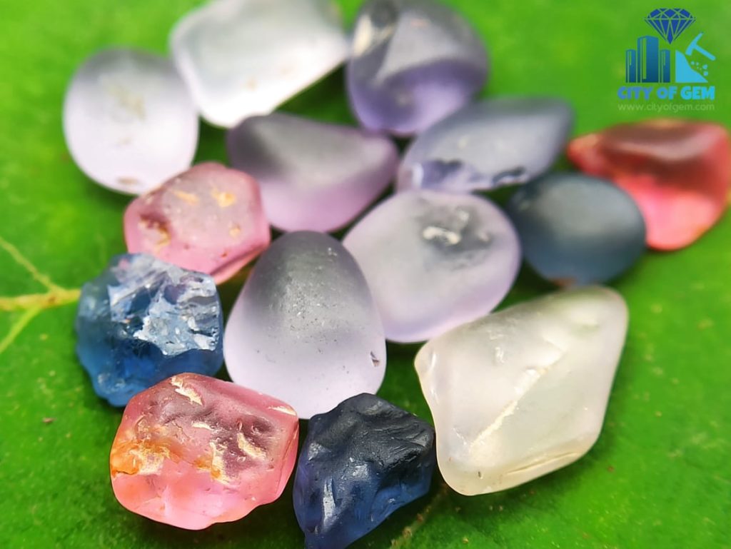 Ceylon Natural Spinel Rough Alluvial Gemstones with Mehenge and Ghano ...