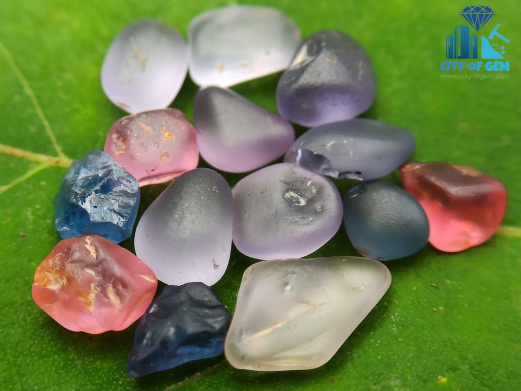Ceylon Natural Spinel Rough Alluvial Gemstones with Mehenge and Ghano ...