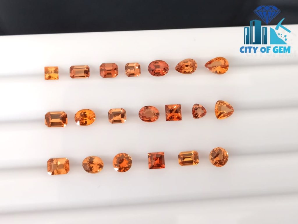 Fine Quality Natural Orange Zircon Gemstones Collection