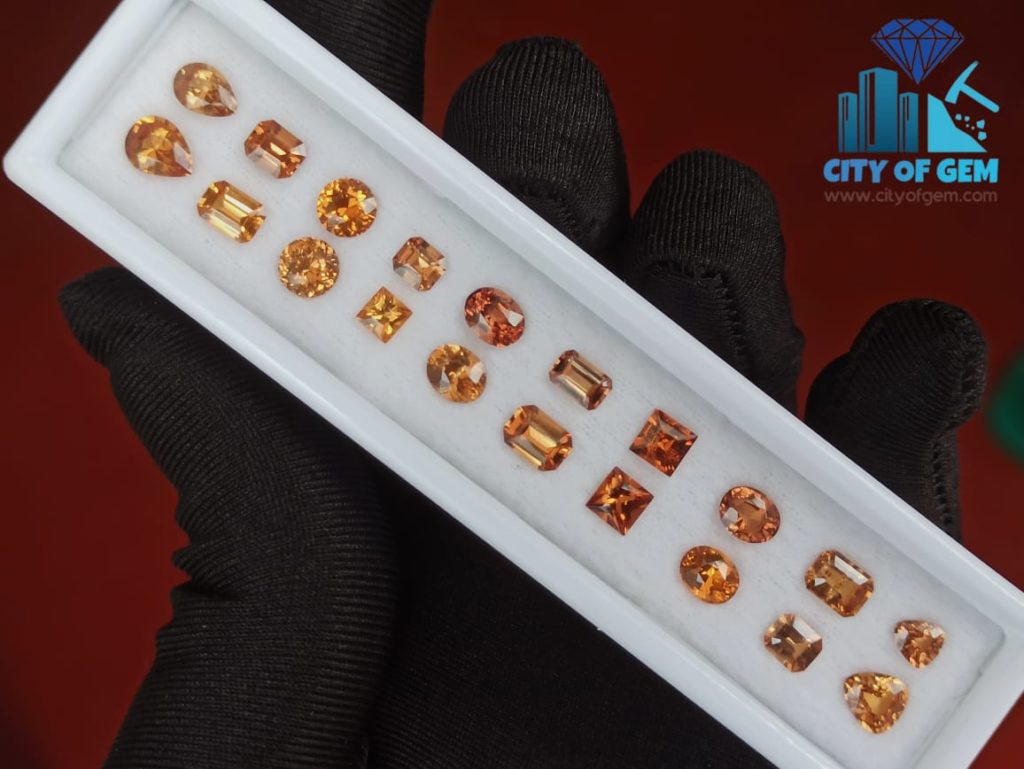 Fine Quality Natural Orange Zircon Gemstones Collection