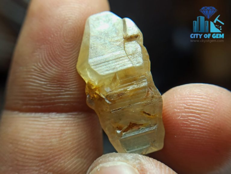 Ceylon Natural Yellow Sapphire Crystal Couple (Visible naturally ...