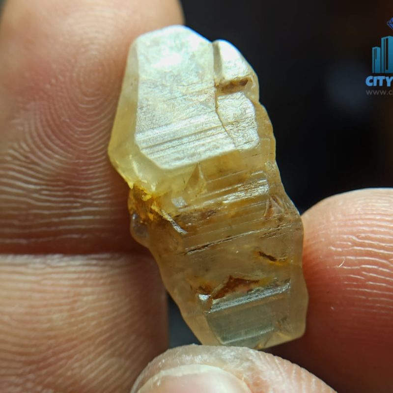 Ceylon Natural Yellow Sapphire Crystal Couple (Visible naturally ...