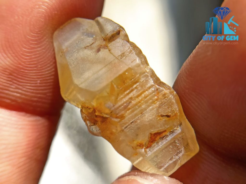 Ceylon Natural Yellow Sapphire Crystal Couple (Visible naturally ...
