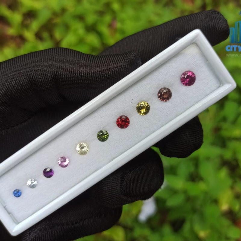 Natural Multicolour Gemstones Round Lot With Different Gem Varieties