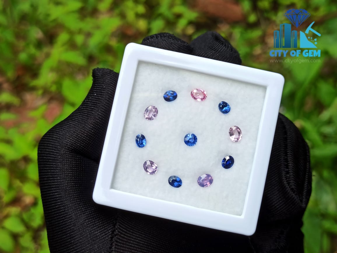 Ceylon Natural Royal Blue Sapphire and Pink to Purple Range Faceted ...