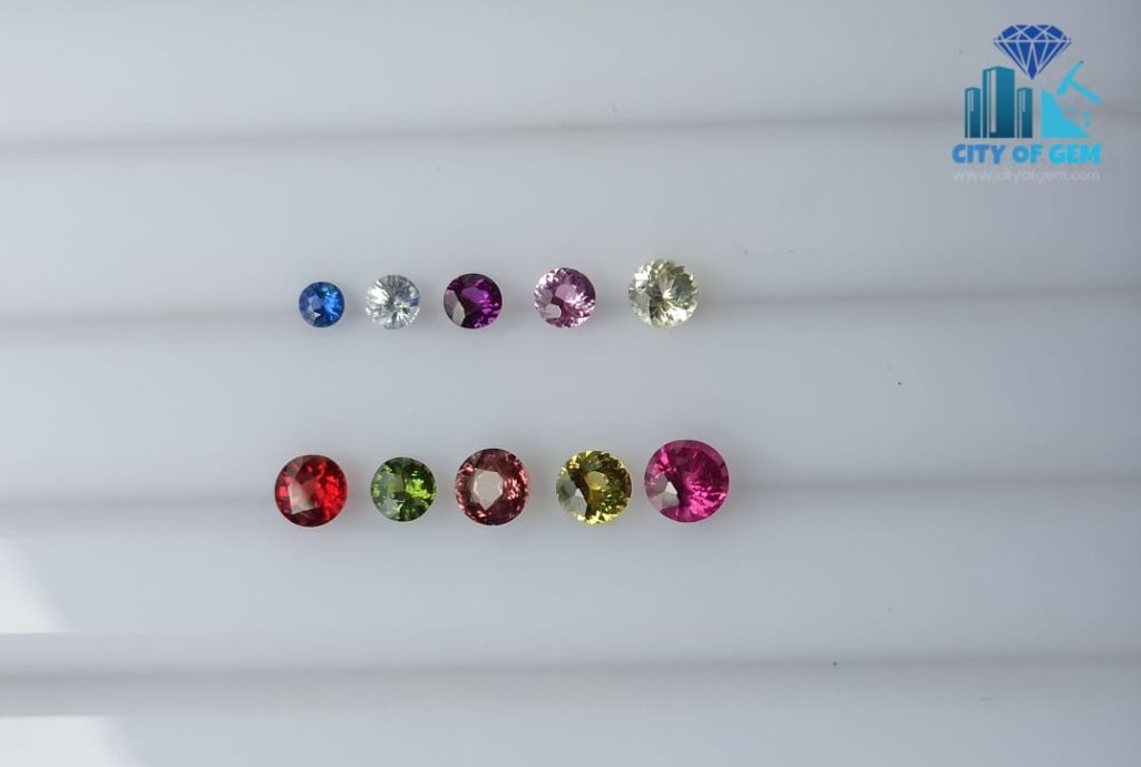 Natural Multicolour Gemstones Round Lot With Different Gem Varieties