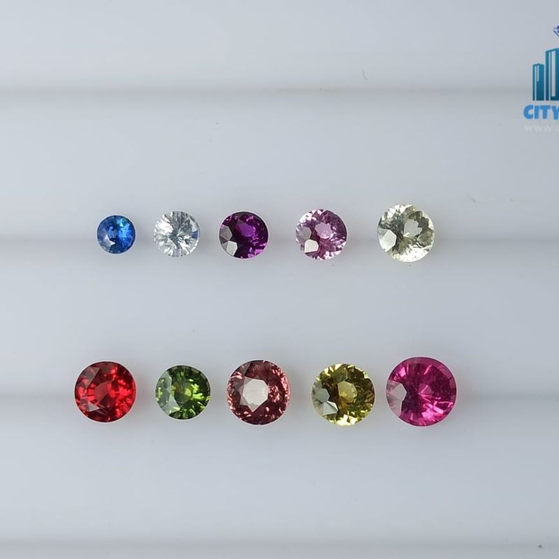 Natural Multicolour Gemstones Round Lot With Different Gem Varieties