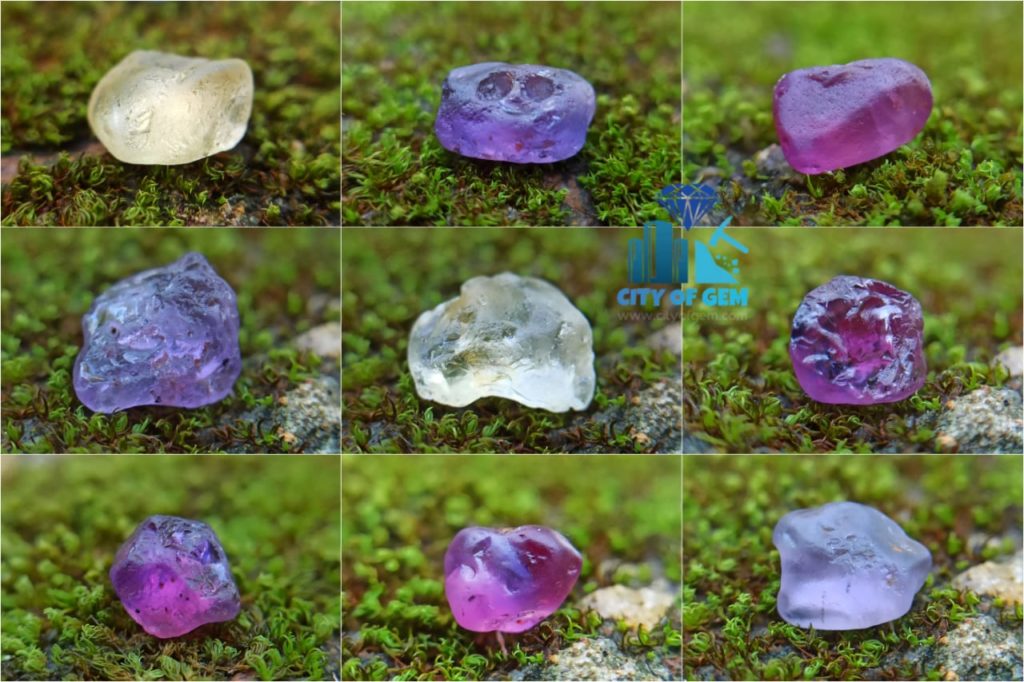 Ceylon Natural Rough Sapphire Mix Color Collection from City of Gem