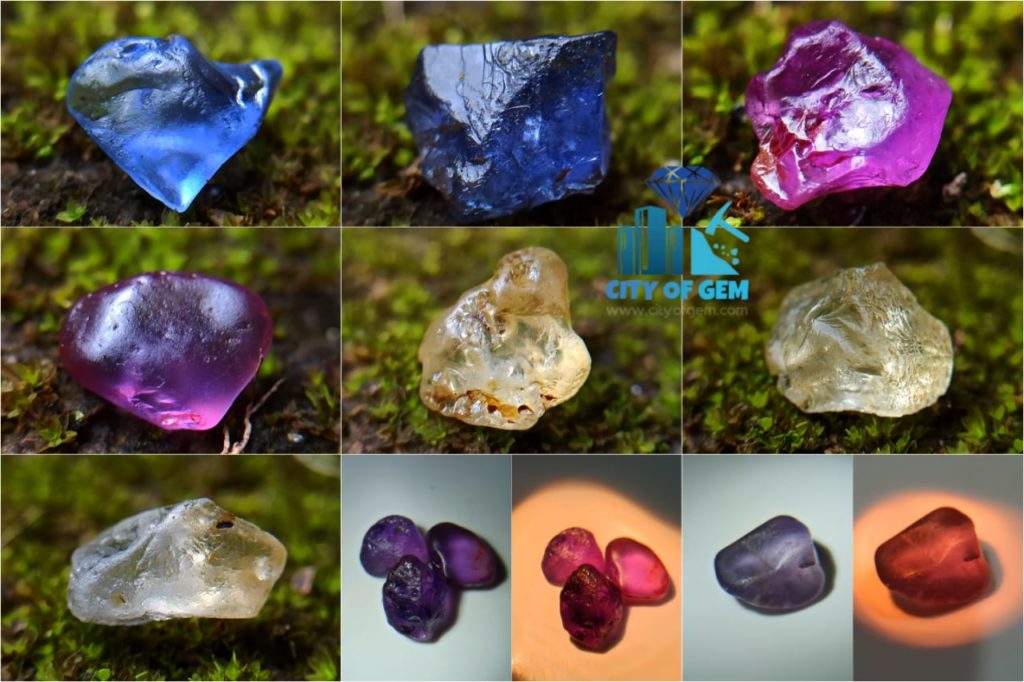 CEYLON NATURAL UNHEATED SAPPHIRES FACET GRADE MIX COLOR ROUGH COLLECTION