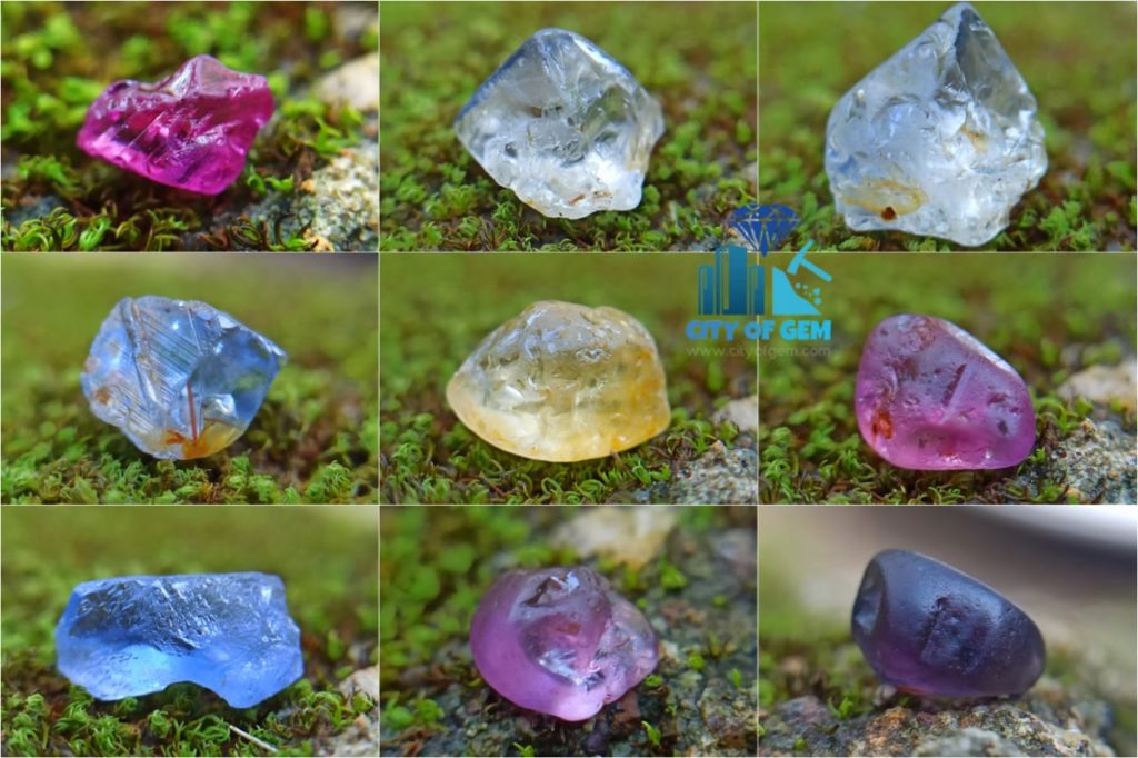 Ceylon Natural Rough Sapphire Mix Color Collection from City of Gem