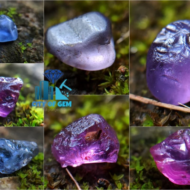 CEYLON NATURAL UNHEATED SAPPHIRES FACET GRADE MIX COLOR ROUGH COLLECTION