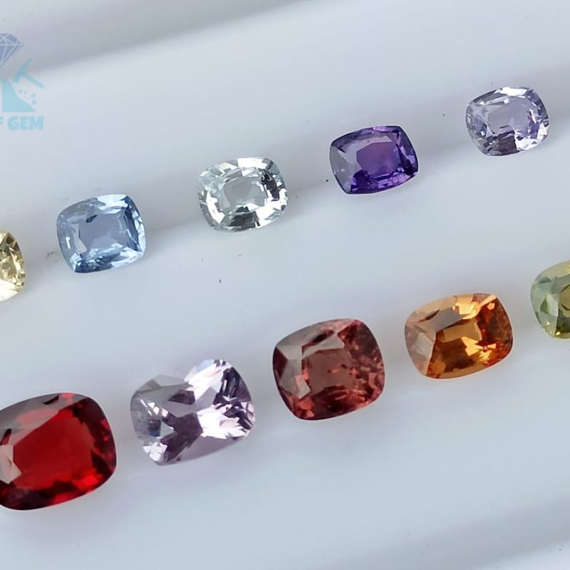 Ceylon Natural Mix Variety of Cushion Shape Gemstones collection