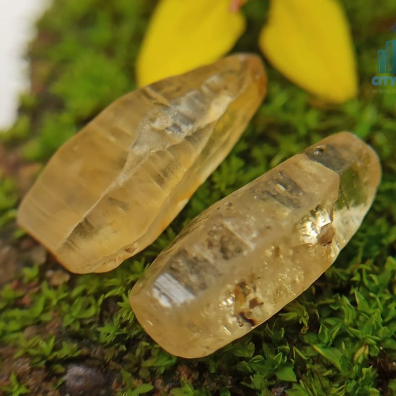 Ceylon Natural Yellow Sapphire Excellent Transparent Crystal Couple