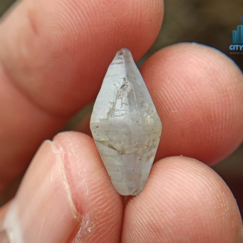 Natural Double Terminated Bipyramidal Sapphire Complete Crystal
