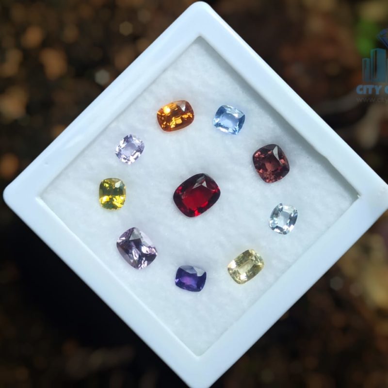Ceylon Natural Mix Variety of Cushion Shape Gemstones collection