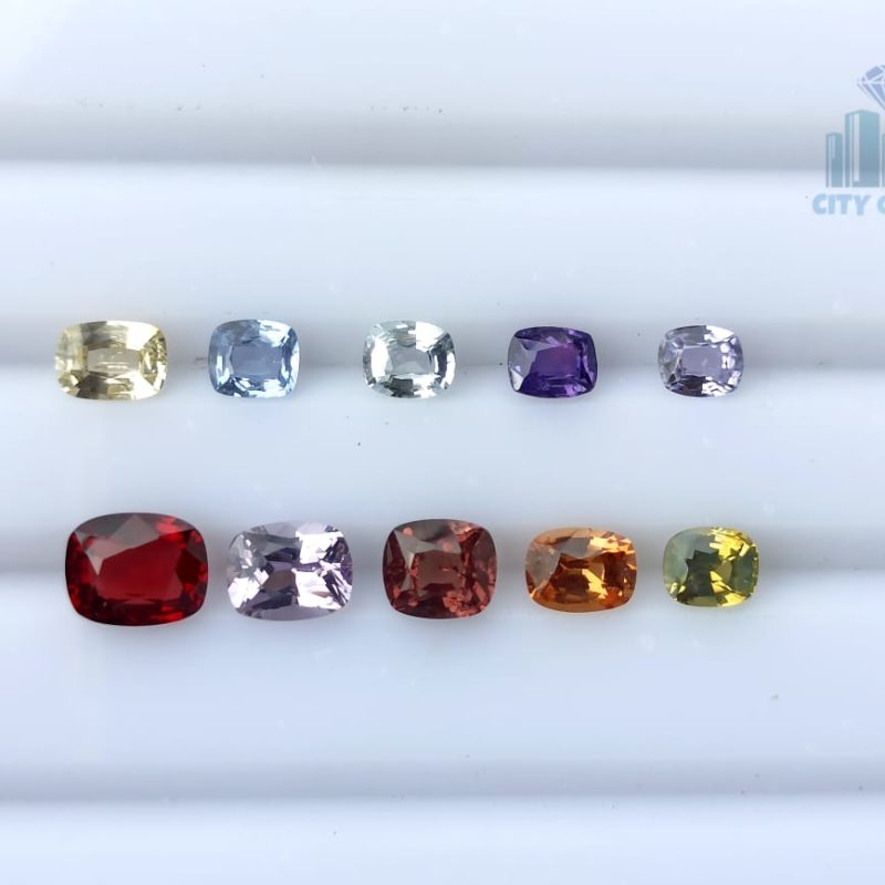 Ceylon Natural Mix Variety of Cushion Shape Gemstones collection