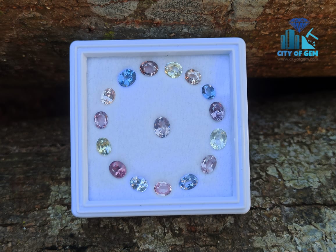 Ceylon Natural Faceted Sapphire Mix Color Oval shape collection!