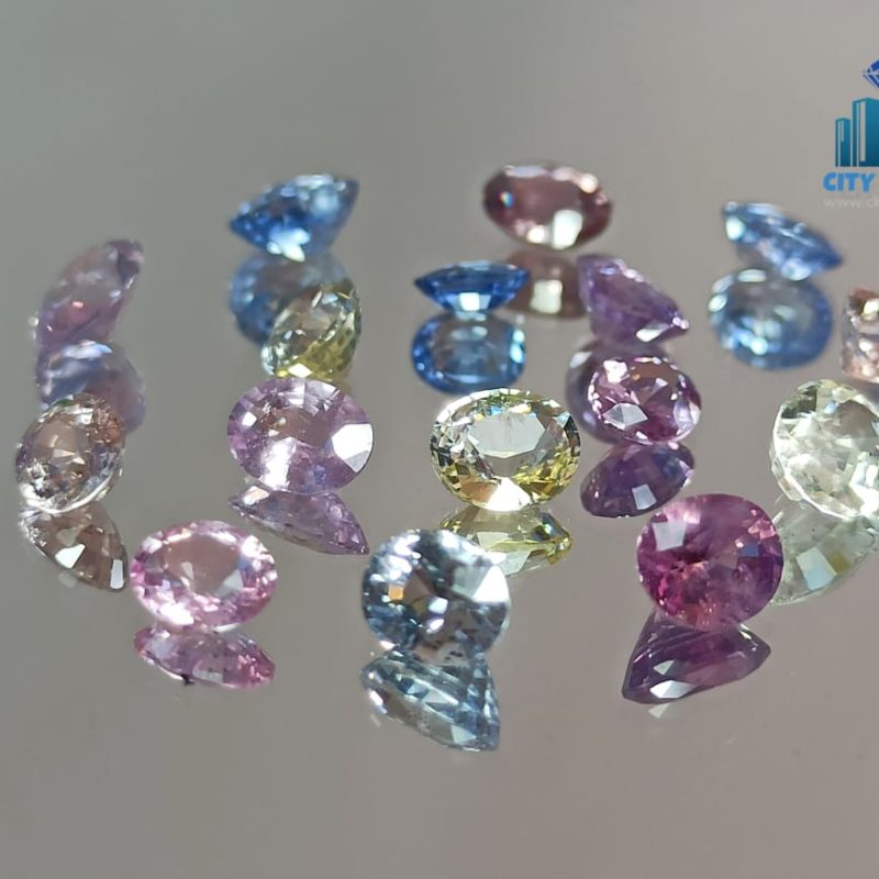 Ceylon Natural Faceted Sapphire Mix Color Oval shape collection!