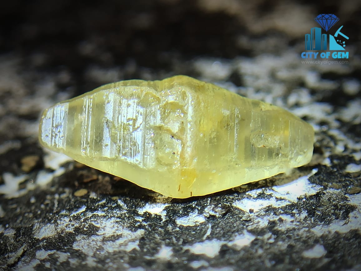 Double Terminated Natural Bipyramidal Yellow Sapphire Complete Crystal ...