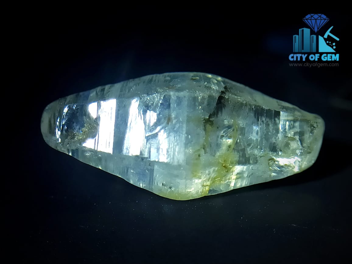 Natural Double Terminated Bipyramidal White Sapphire Complete Crystal