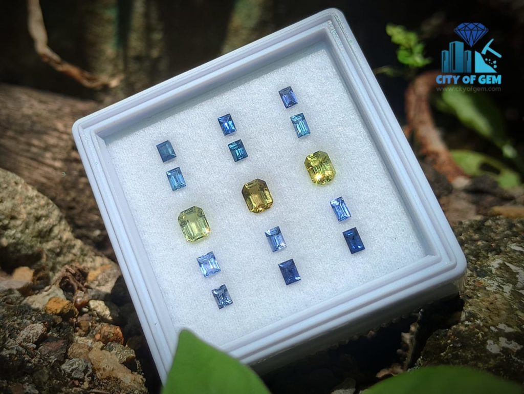 Faceted Blue Sapphire & Chrysoberyl Gemstones Set