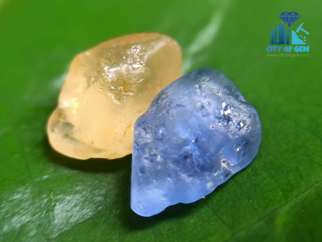Facet Grade Ceylon Natural Yellow Sapphire Collection with Blue Sapphire