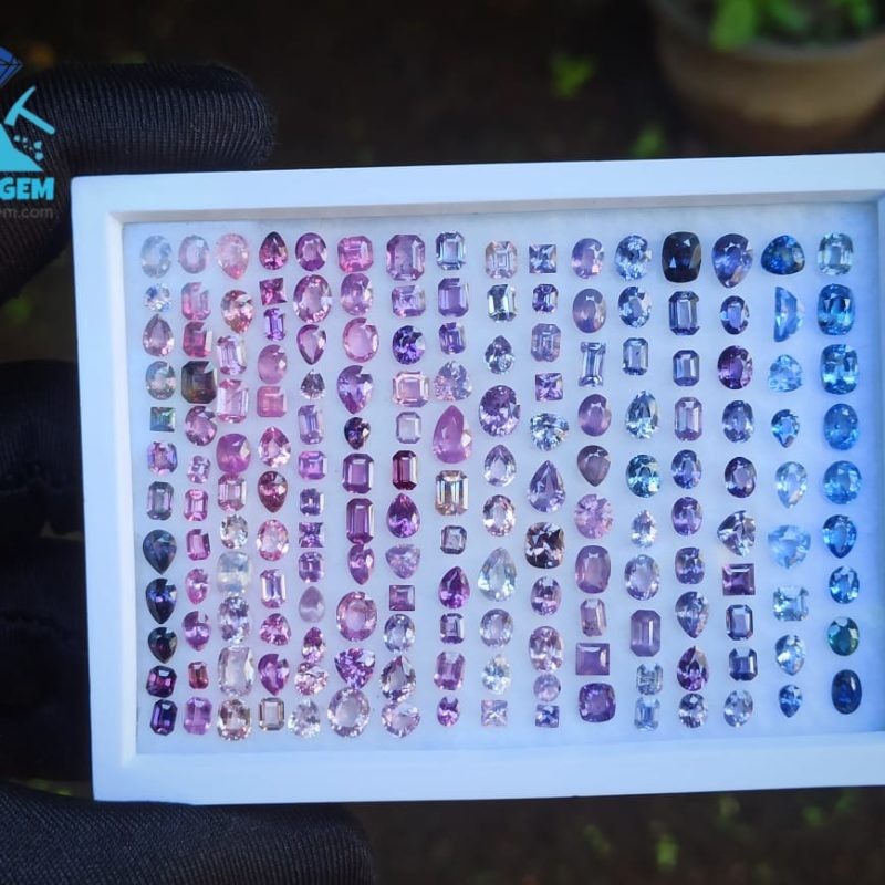 Natural Ceylon Sapphire Faceted Gemstones Collection