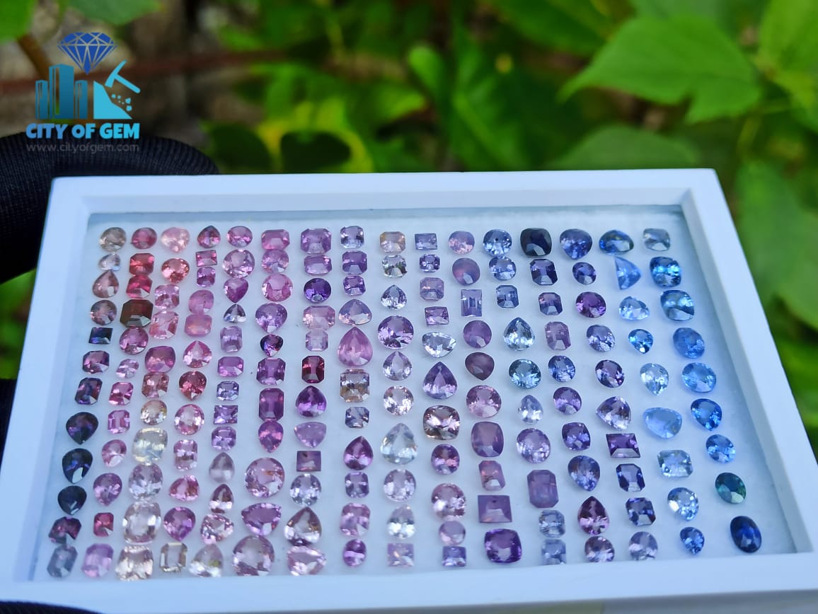 Natural Ceylon Sapphire Faceted Gemstones Collection