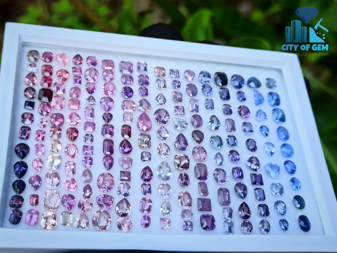 Natural Ceylon Sapphire Faceted Gemstones Collection