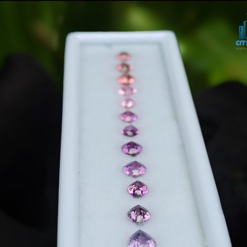 Natural Purple, Pink and Padparadscha Sapphire Faceted Pear shape ...