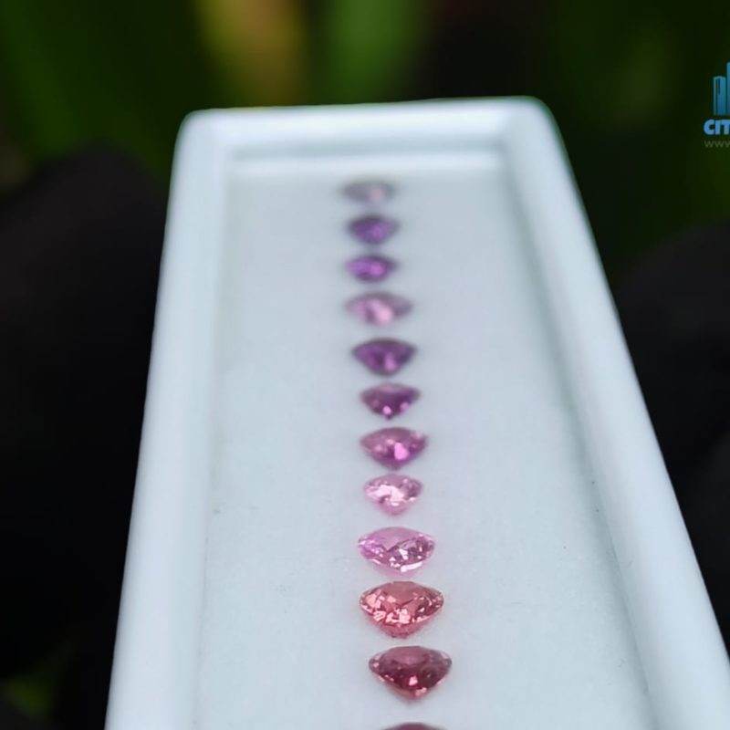 Natural Purple, Pink and Padparadscha Sapphire Faceted Pear shape ...