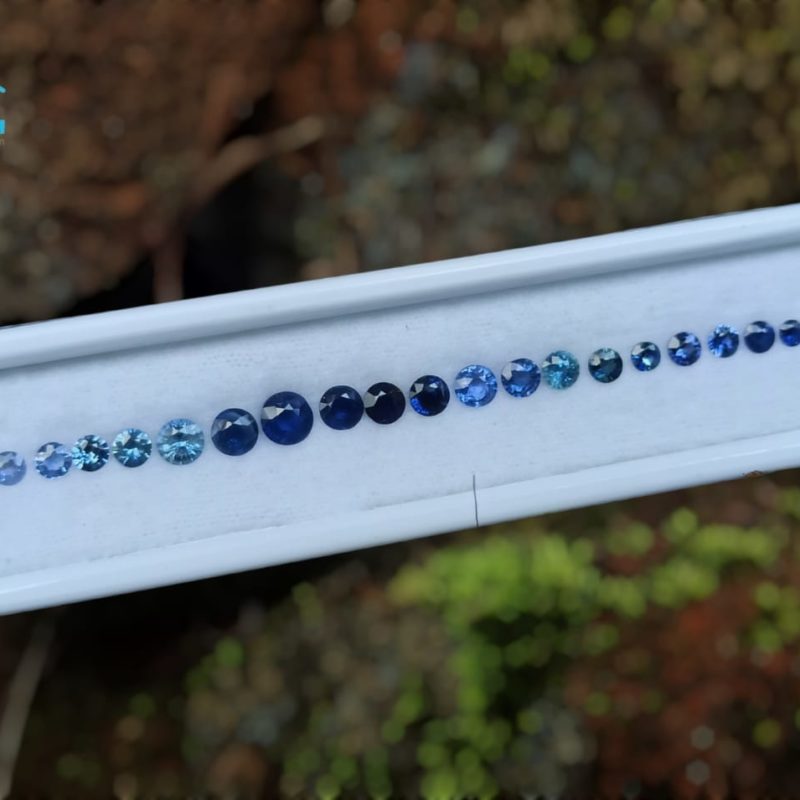 Blue Sapphire Round Collection with various shades of blue color ranges