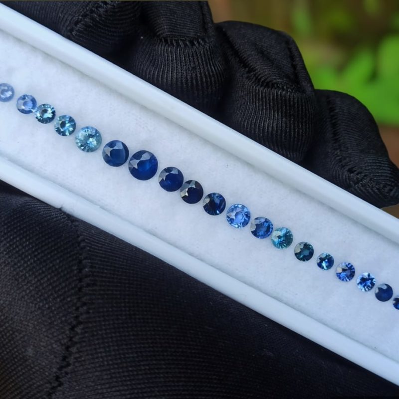 Blue Sapphire Round Collection with various shades of blue color ranges