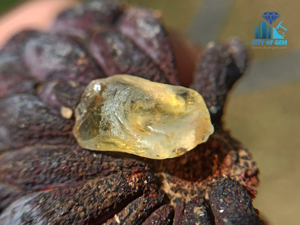 Natural Heating Grade Yellow Sapphire Rough Gemstone - Facet Grade