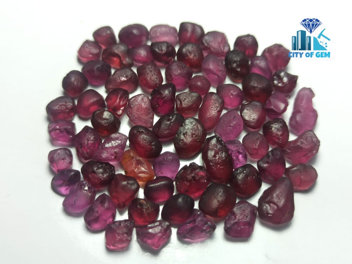 Facet Grade Natural Pink and Red Garnet Alluvial Rough Collection from ...