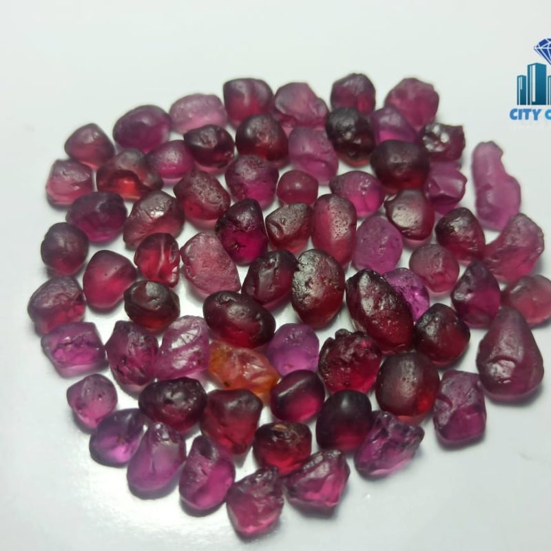 Facet Grade Natural Pink and Red Garnet Alluvial Rough Collection from ...