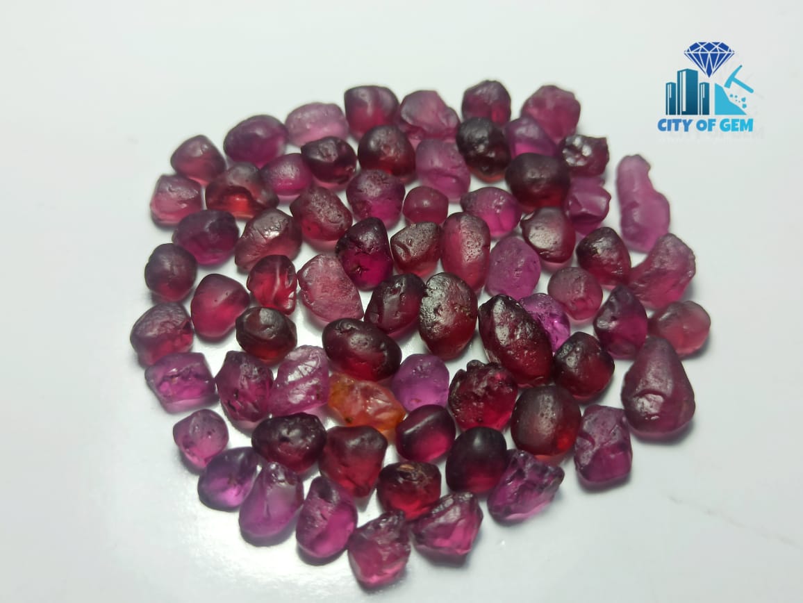 Facet Grade Natural Pink and Red Garnet Alluvial Rough Collection from ...