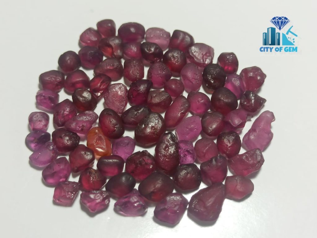 Facet Grade Natural Pink and Red Garnet Alluvial Rough Collection from ...