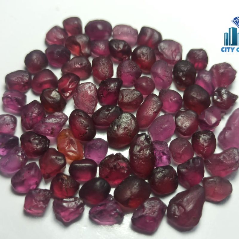Facet Grade Natural Pink and Red Garnet Alluvial Rough Collection from ...